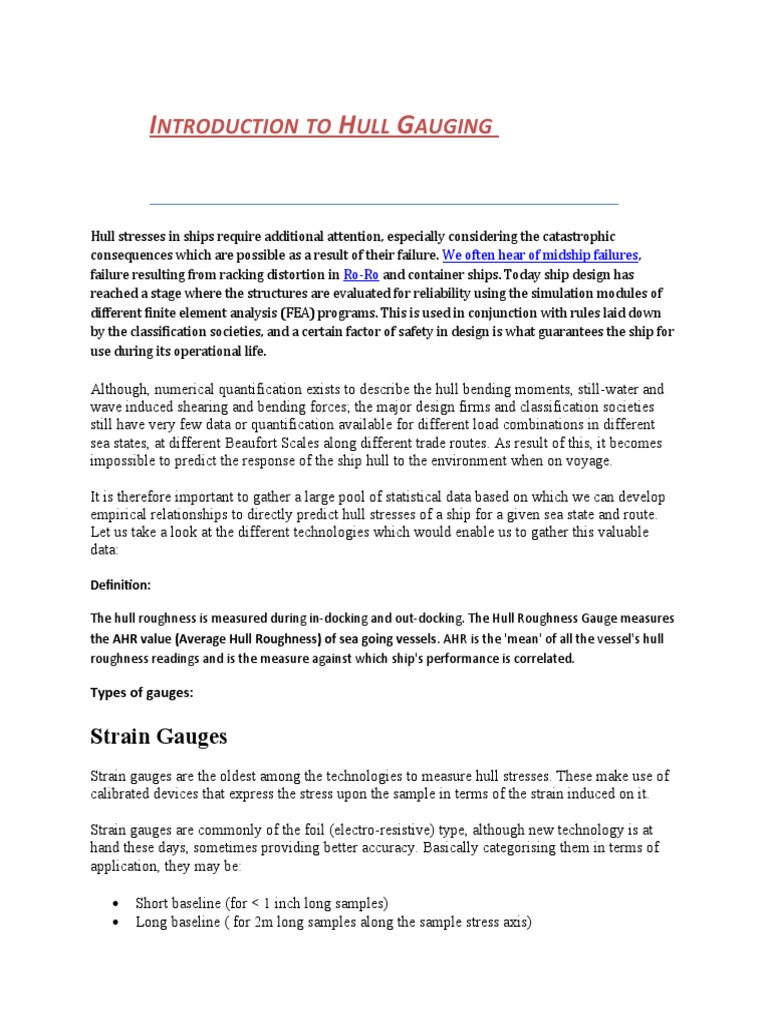 Introduction To Hull Gauging | PDF | Stress (Mechanics) | Fatigue (Material)