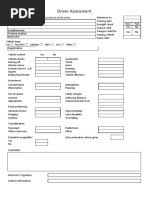 Driver Assessment Form Printable | PDF
