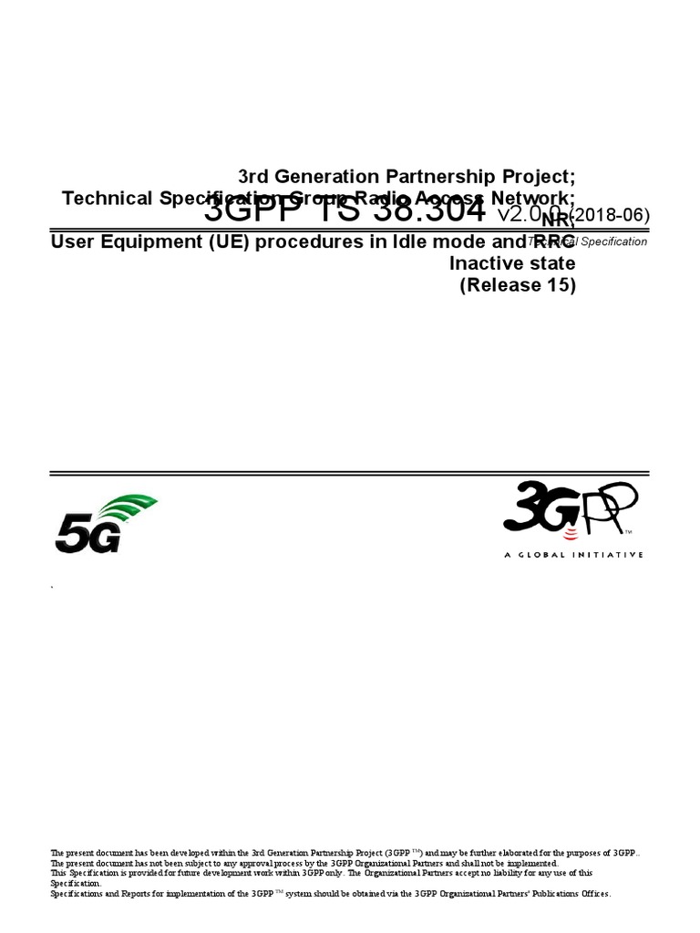 3GPP TS 38.304 | PDF | 3 Gpp | Mobile Technology