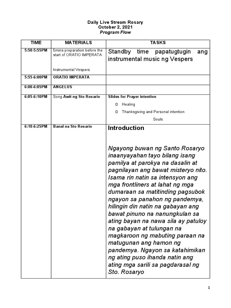 Ang Pagdarasal NG Santo Rosaryo | PDF
