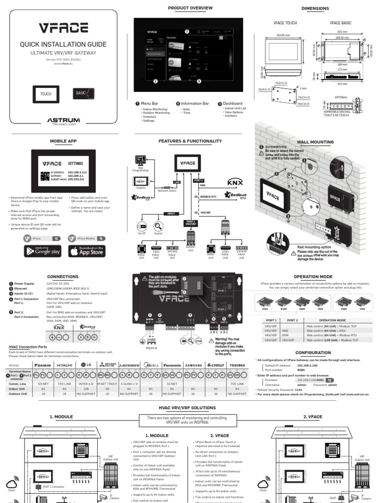 Quick Installation Guide: Ultimate VRV/VRF Gateway | PDF | Computer ...