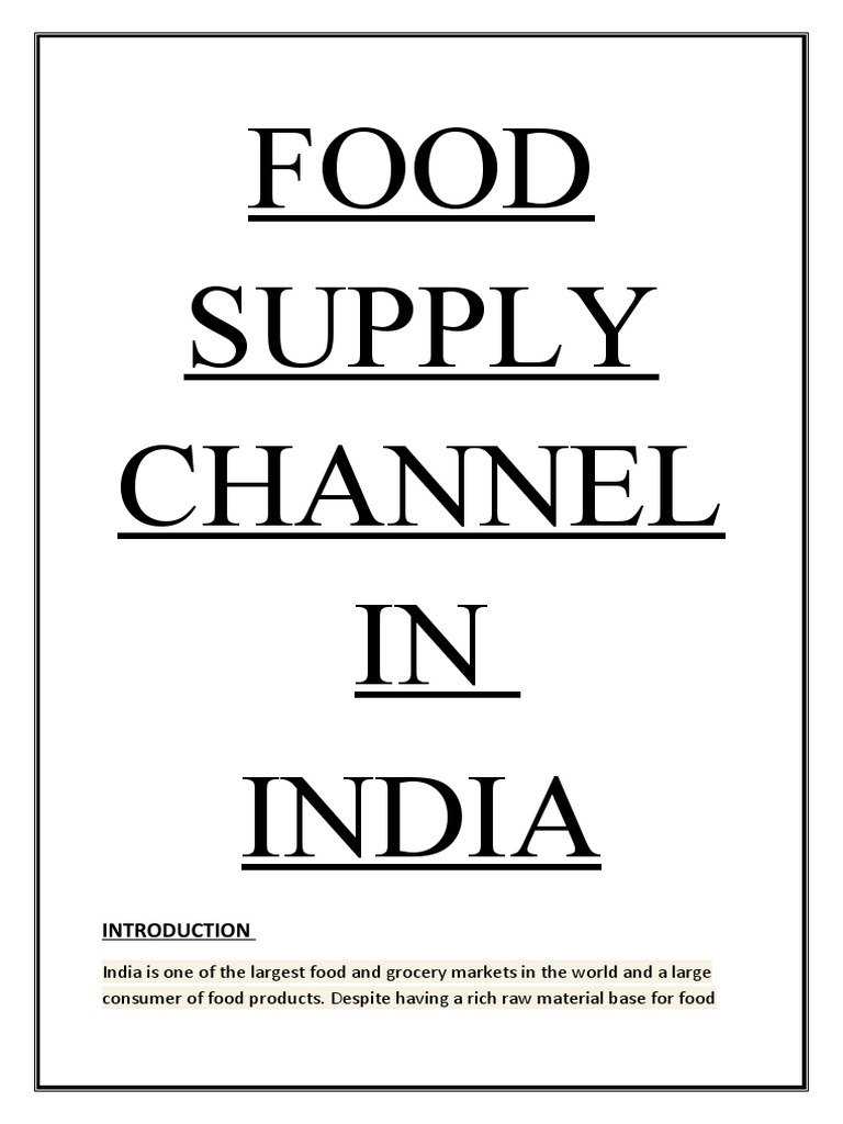 Food Supply Channel in India Overview | PDF | Supply Chain | Retail