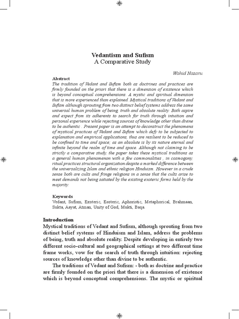 Vedantism and Sufism: A Comparative Study | PDF | Sufism | Vedanta