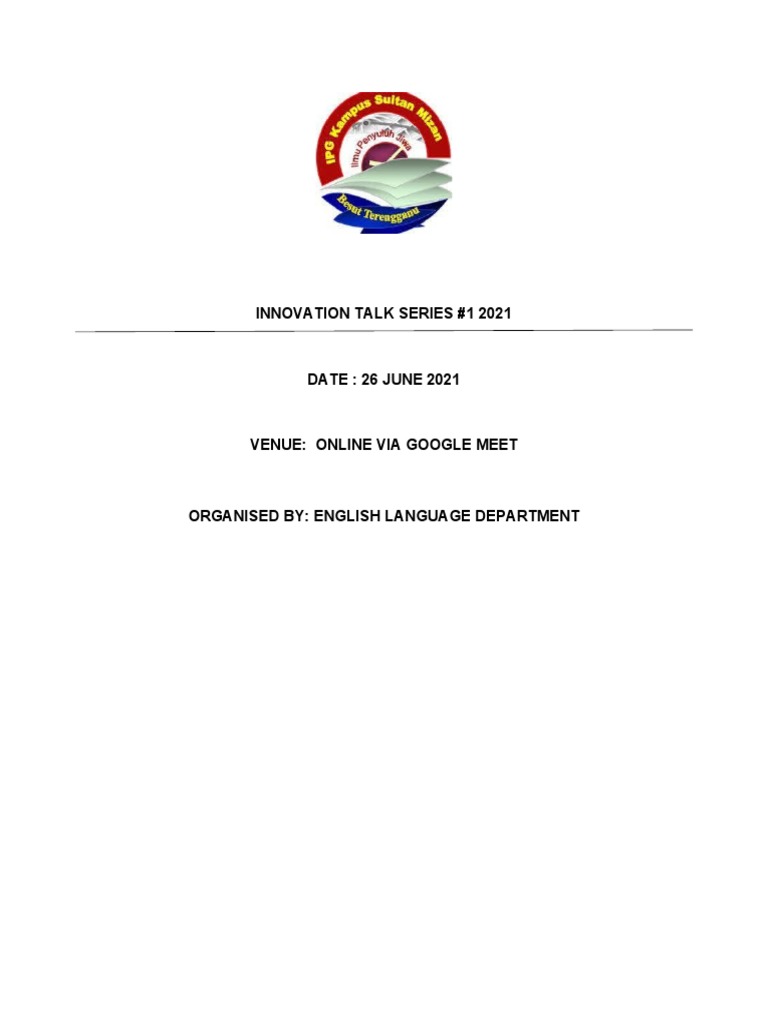 Innovation Talk Series for Teachers 2021 | PDF | Innovation | Creativity