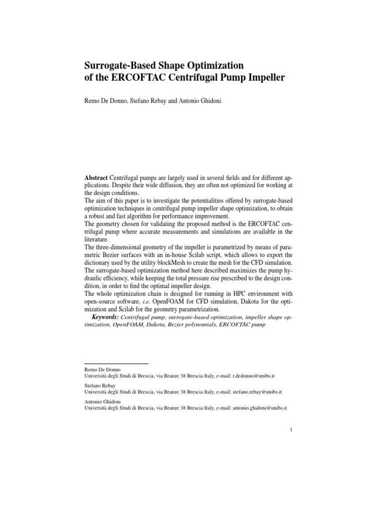Surrogate-Based Shape Optimization of The ERCOFTAC Centrifugal Pump ...
