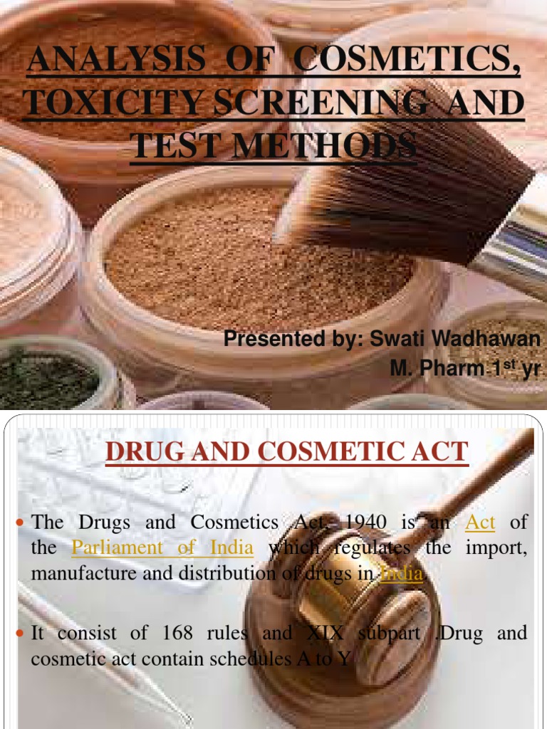 Analysis of Cosmetics, Toxicity Screening and Test Method | PDF ...