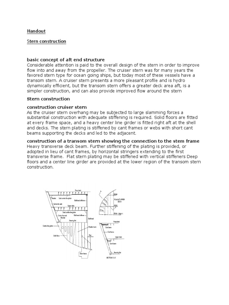 Handout Stern Construction | PDF | Stern | Propeller