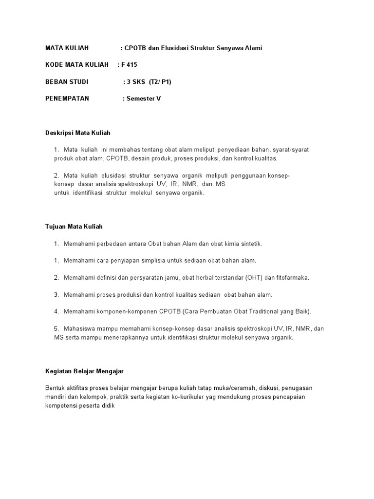 Silabus CPOTB | PDF | Kesehatan Holistik | Sains & Matematika
