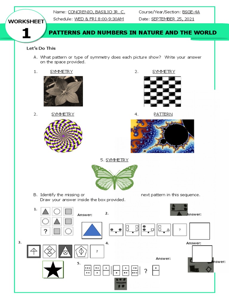 MMW Worksheet 1 | PDF | Mathematics | Science