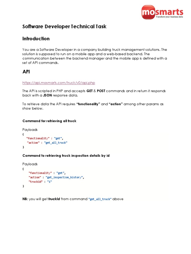 Software Developer Technical Task | PDF | Information Age | Systems ...