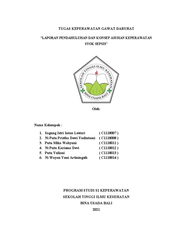 TGS Kep Gadar Syok Sepsis (Klmpok 4) | PDF | Kesehatan Holistik