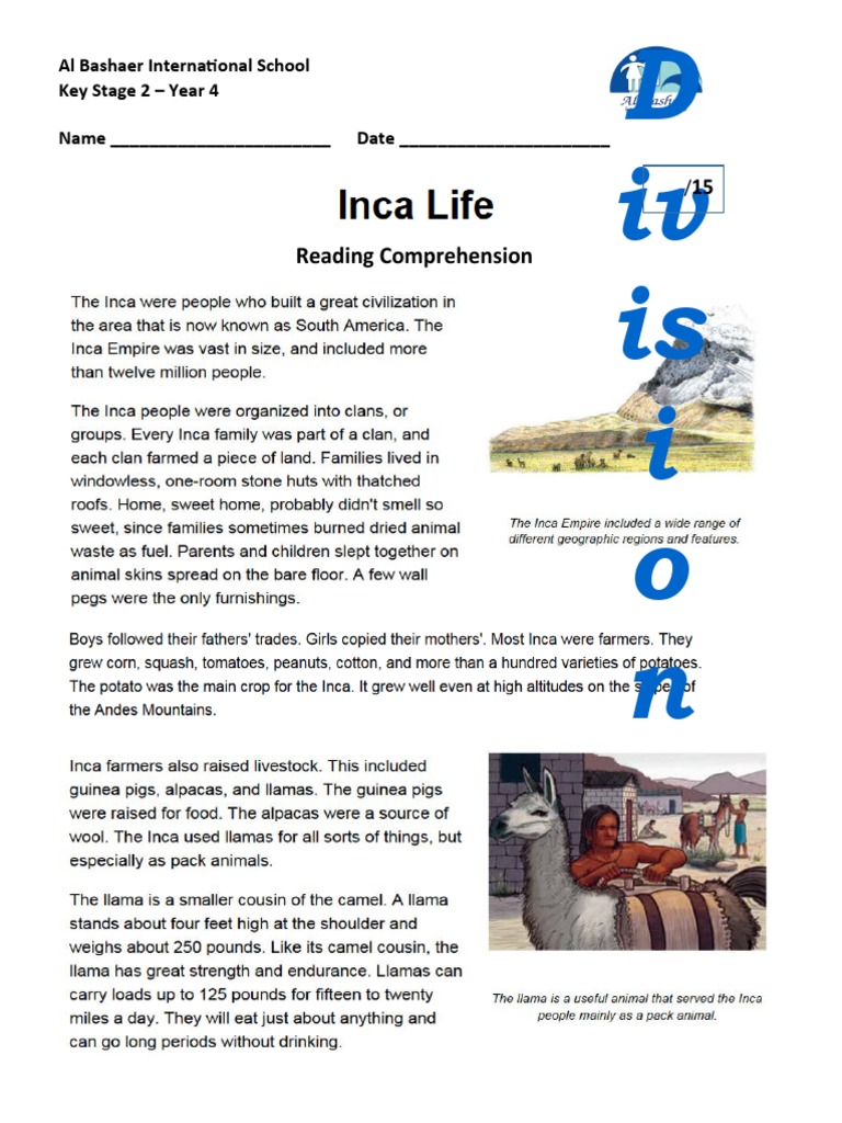 Inca Comprehension | PDF | Food Industry | Agriculture