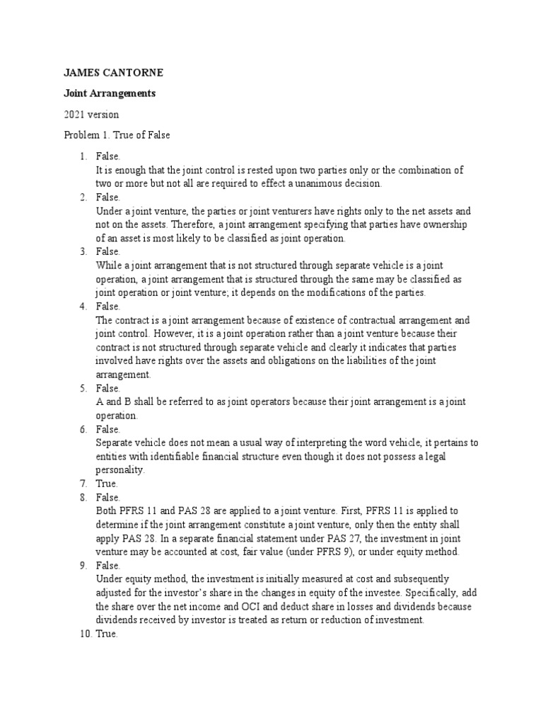 Adv Acc Module 2 | PDF | Joint Venture | Equity (Finance)