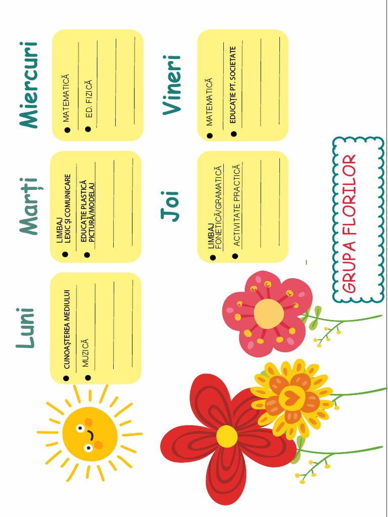 Clasa Florilor Orar 2 | PDF