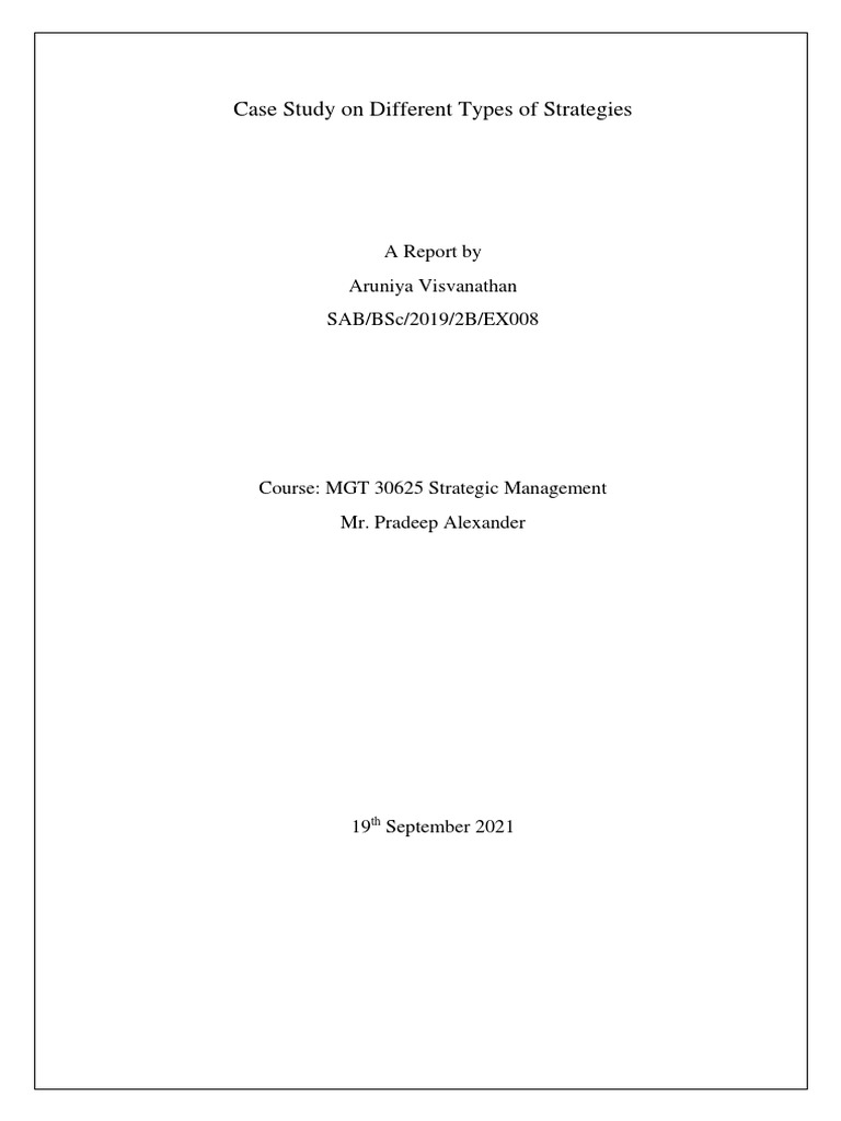 Case Study On Different Types of Strategies | PDF | The Coca Cola ...