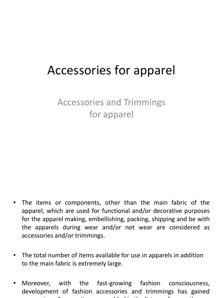 Trims and Accessories Final | PDF | Clothing | Yarn