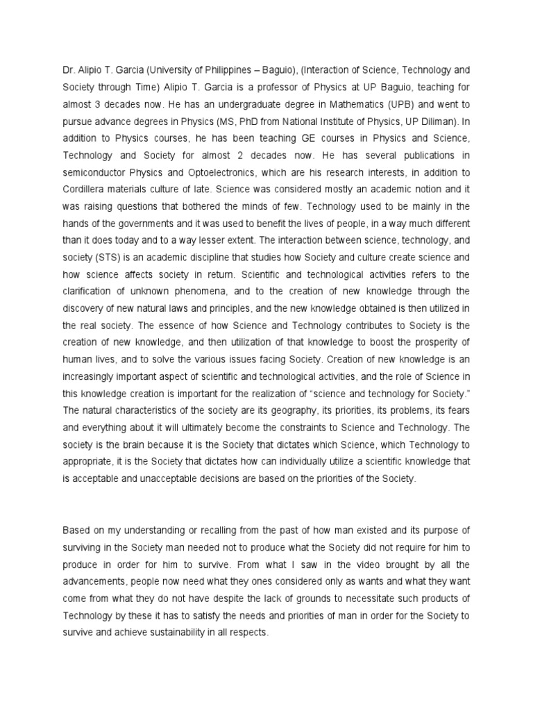 REACTIONPAPER | PDF | Science | Society