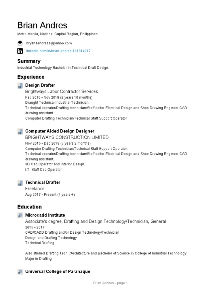 Resume Brian Andres | PDF
