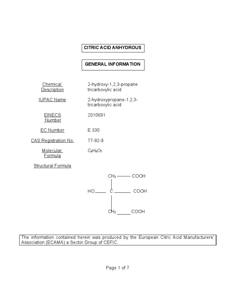 An In-Depth Look at Citric Acid: Properties, Uses, and Safety ...