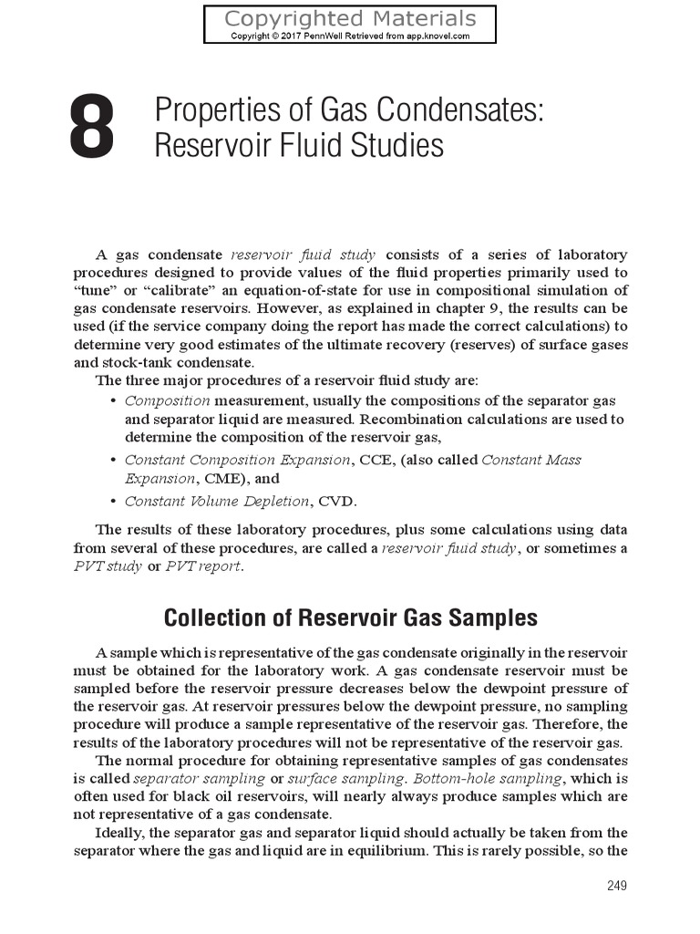 Properties of Gas Condensates - Reservoir Fluid Studies | PDF ...