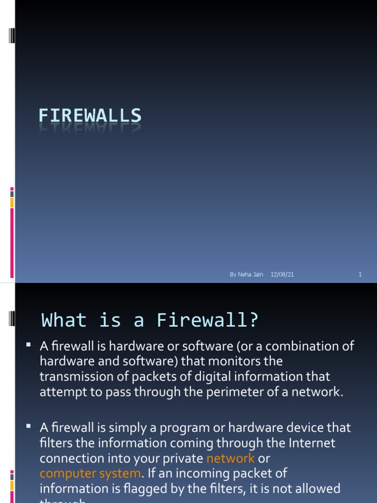 FIREWALLS | PDF | Firewall (Computing) | Computer Network