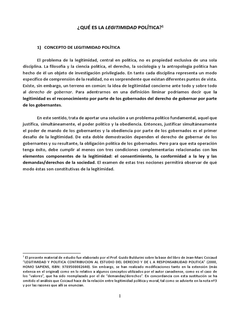 Unidad 3 Legitimidad | PDF | Legitimidad (política) | Estado (política)
