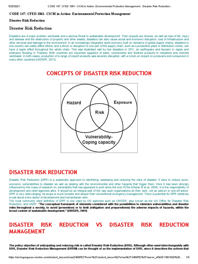 Disaster Risk Reduction | PDF | Disaster Risk Reduction | Risk