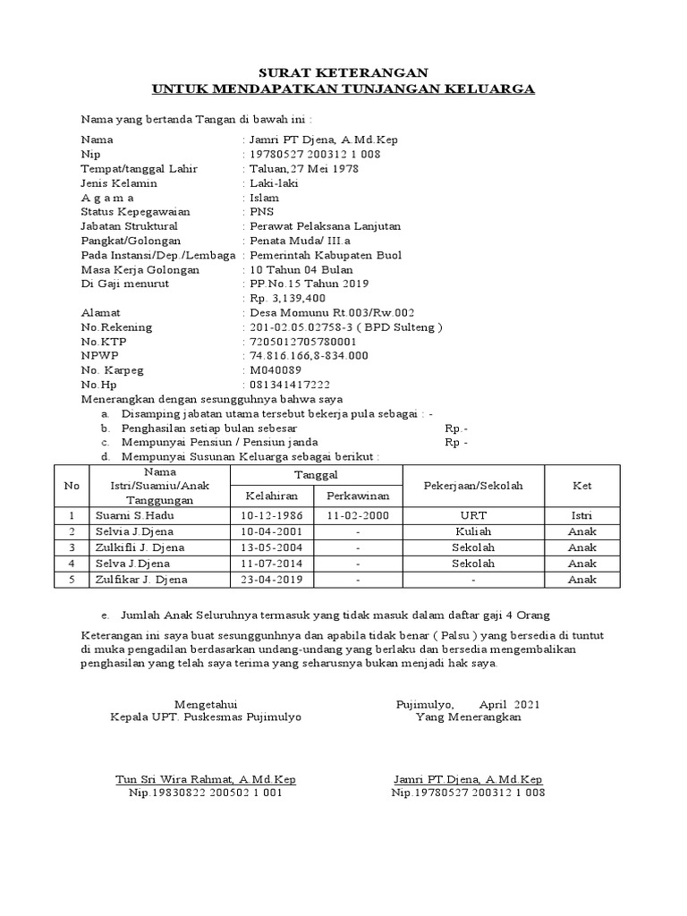 Contoh KP4 ASN Baru | PDF