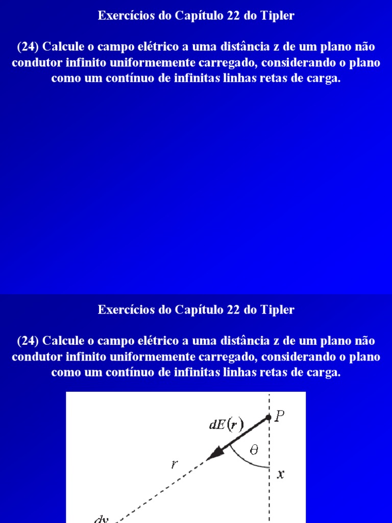 Exercícios Do Capítulo 22 Do Tipler | PDF | Campo elétrico | Carga elétrica