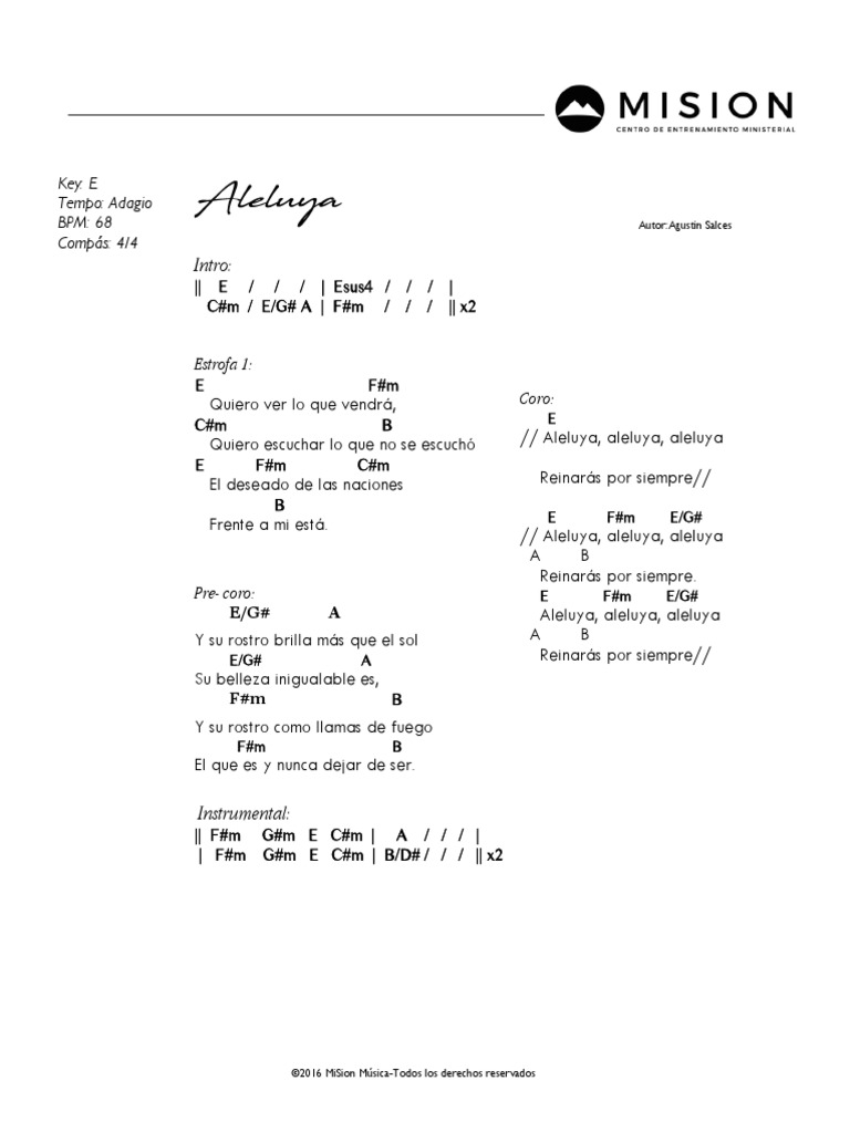 11 Aleluya Letra Musica | PDF