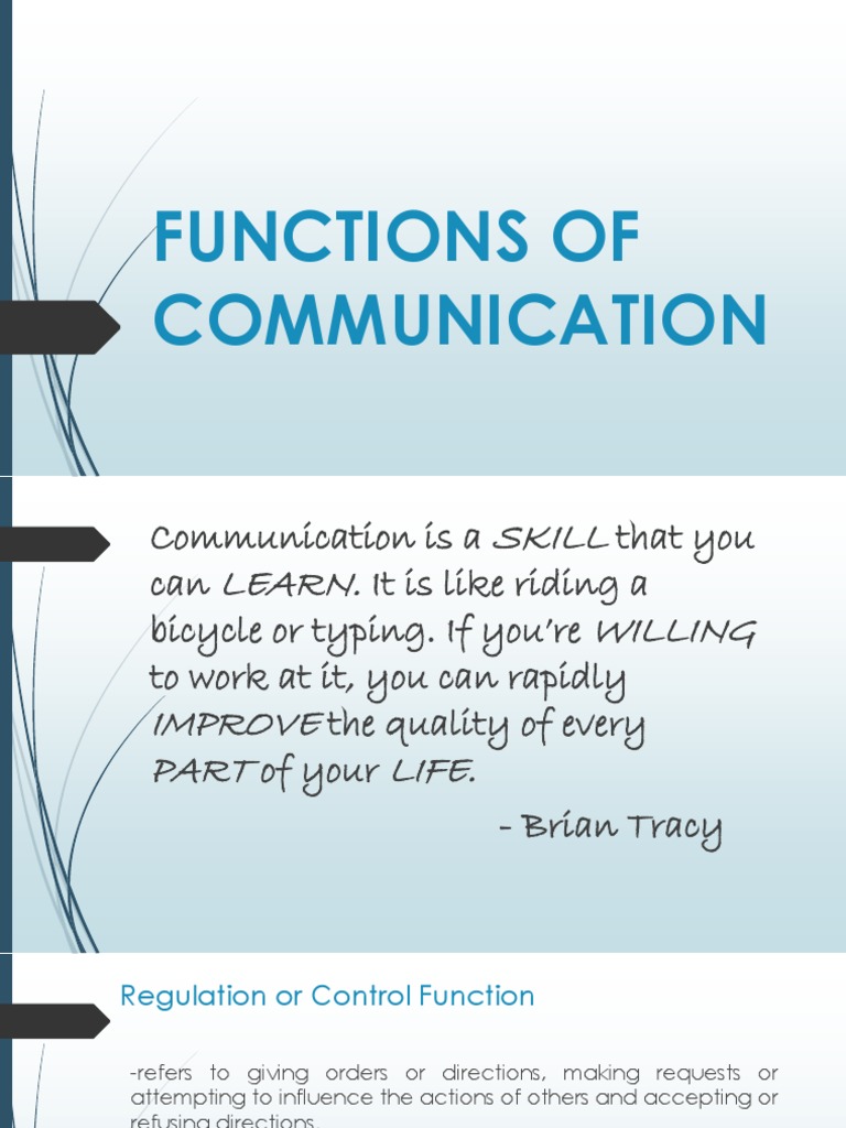Functions of Communication | PDF | Emotions | Goal