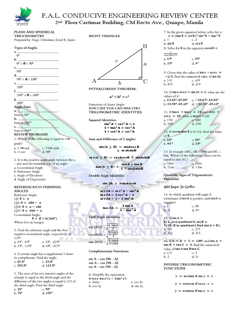 Plane and Spherical Trigonometry | PDF | Trigonometric Functions ...