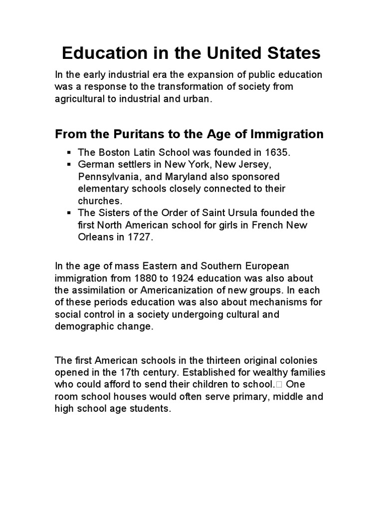 Overview of American Education System | PDF | Schools | Educational Stages