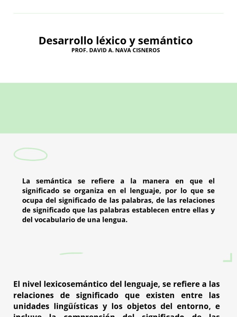 Desarrollo Léxico y Semántico | PDF | Palabra | Aquisición de idioma