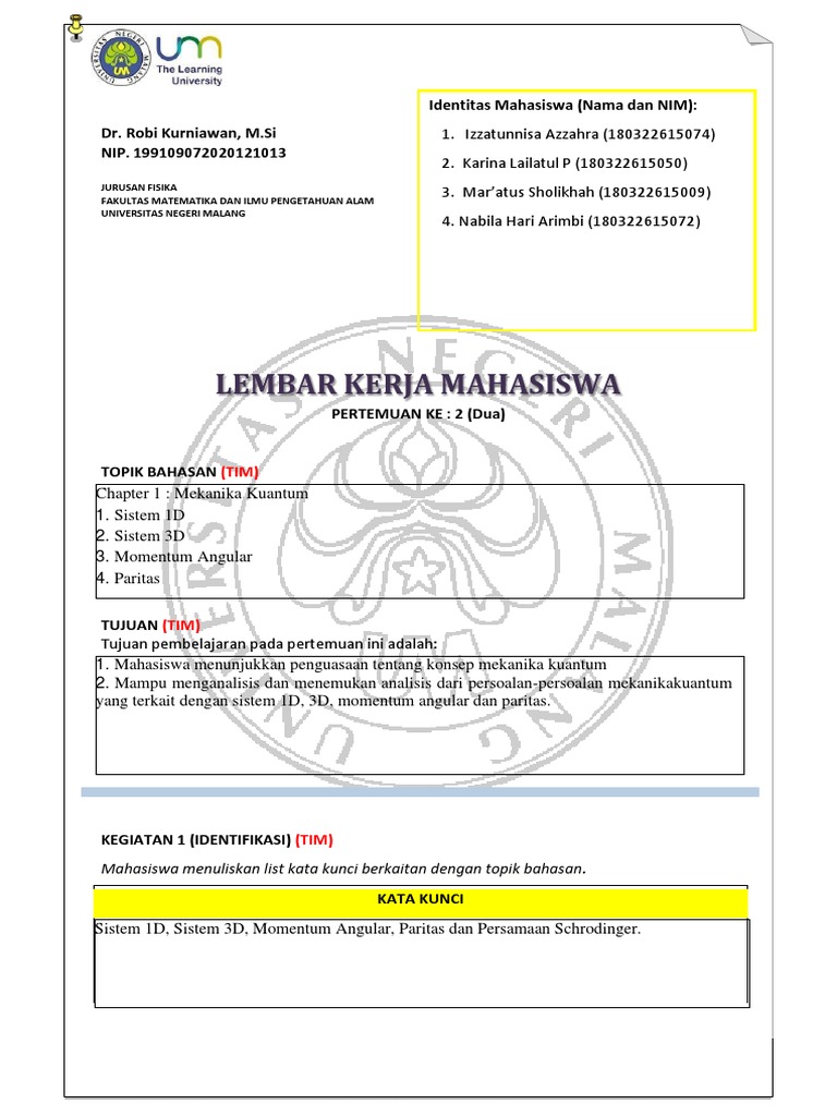 Fisika Inti - LKM 2 Nabila Hari | PDF