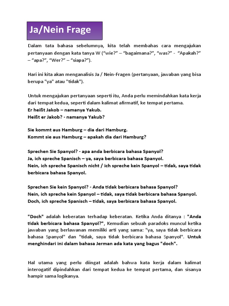 Ja-Nein Frage-1 | PDF