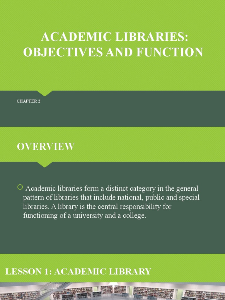 Academic Libraries: Objectives and Function | PDF | Libraries | Books