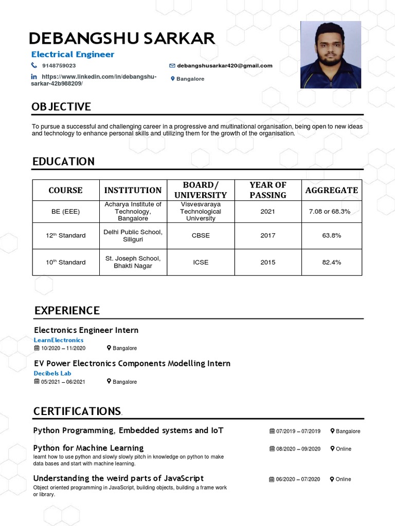 Debangshu Sarkar - Resume | PDF | Internet Of Things | Computing