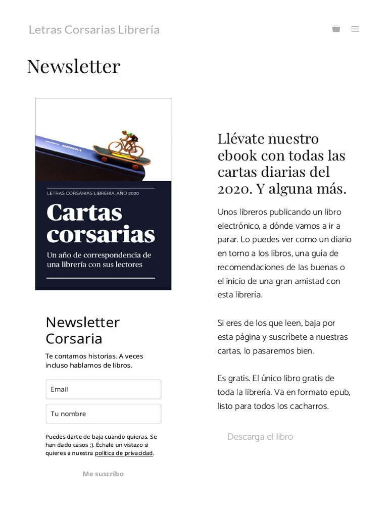 Newsletter - Letras Corsarias Librería | PDF