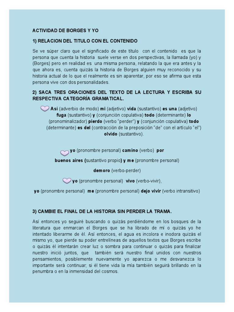 Borges y Yo | PDF | Verbo | Sustantivo