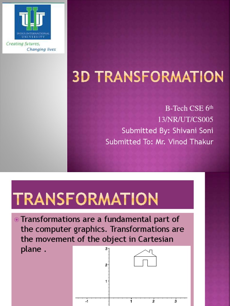 3d Transformation Pdf Cartesian Coordinate System 2 D Computer