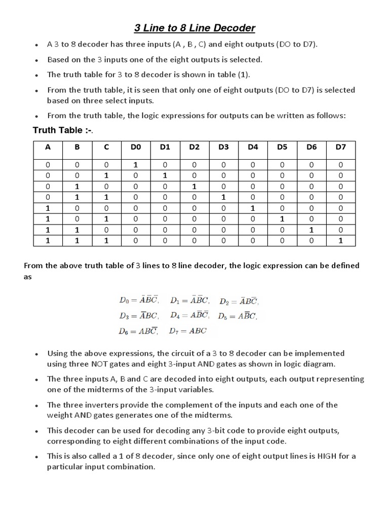 3 To 8 Decoder PROJECT | PDF | Logic Gate | Electronic Circuits