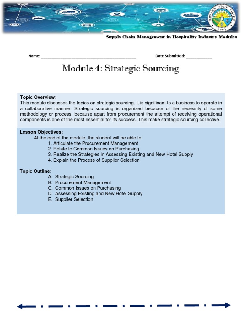 Module 4 - Strategic Sourcing | PDF | Procurement | Supply Chain