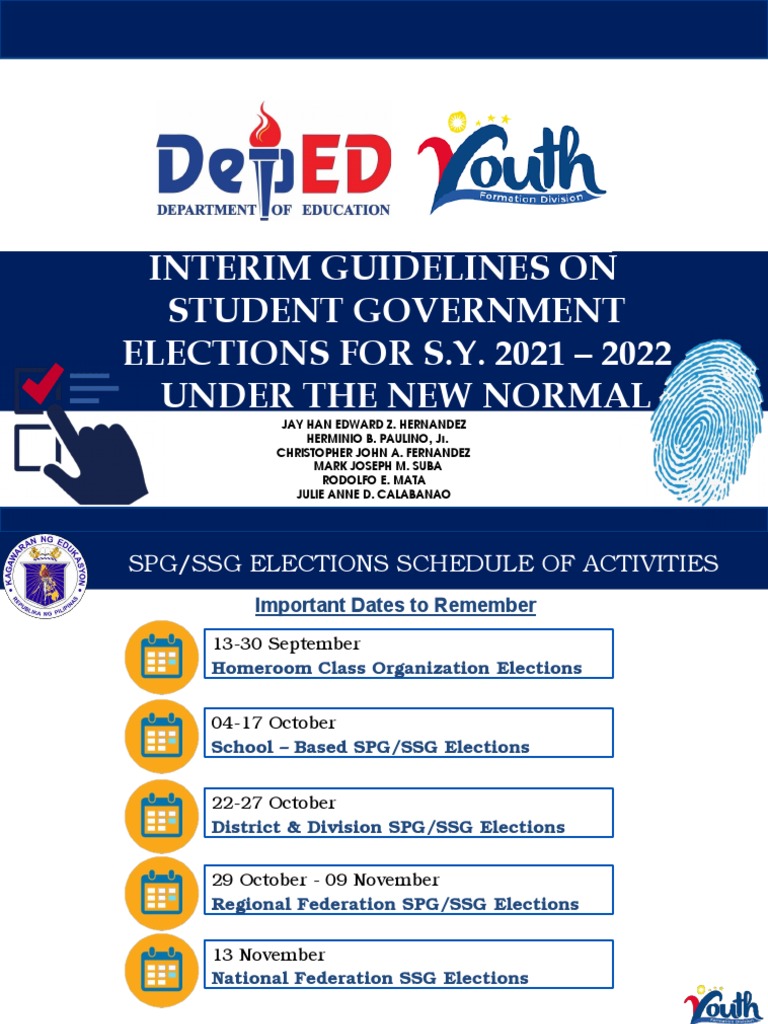 Interim Guidelines On Student Government ELECTIONS FOR S.Y. 2021 - 2022 ...