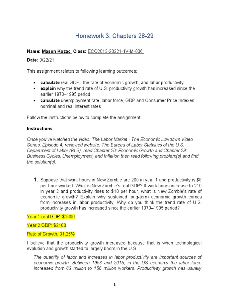 ECO2013 - M3A1 - Homework 3 - Revised Ver - 091921 | PDF | Unemployment ...