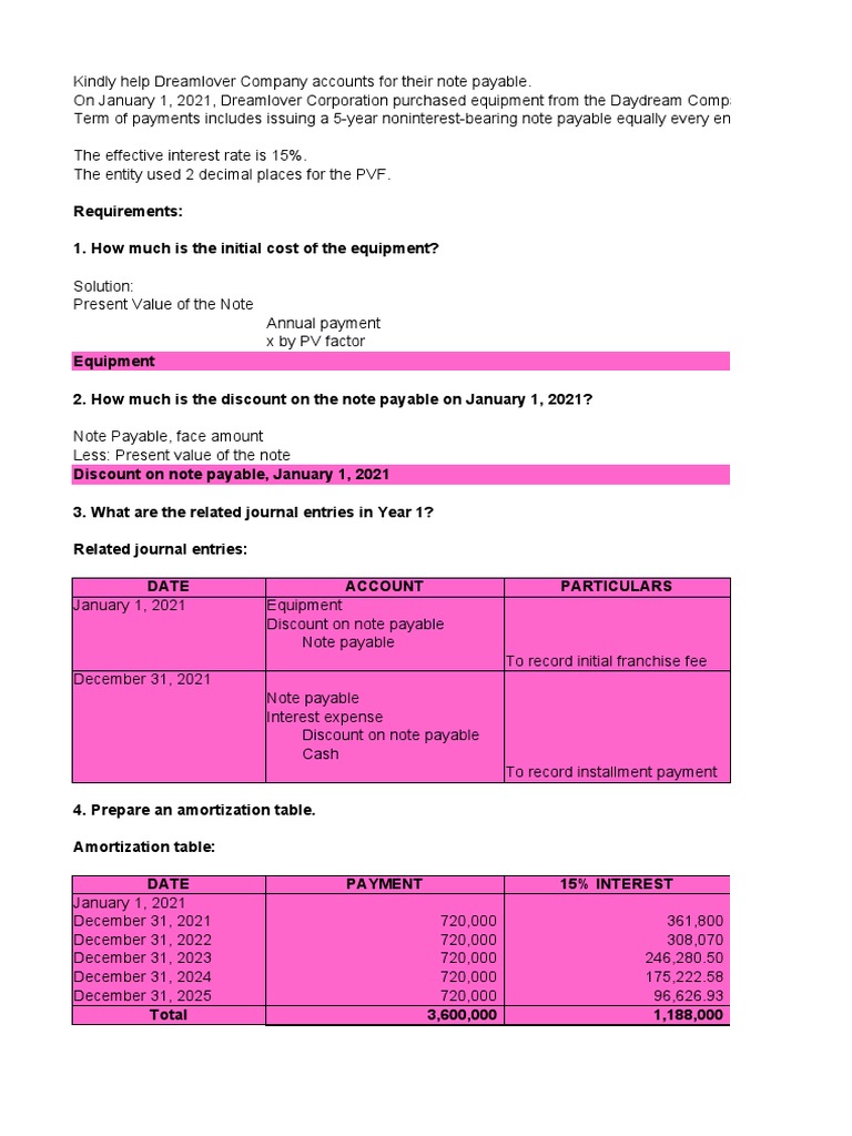Assignment 5.2 Note Payable | PDF | Present Value | Discounting