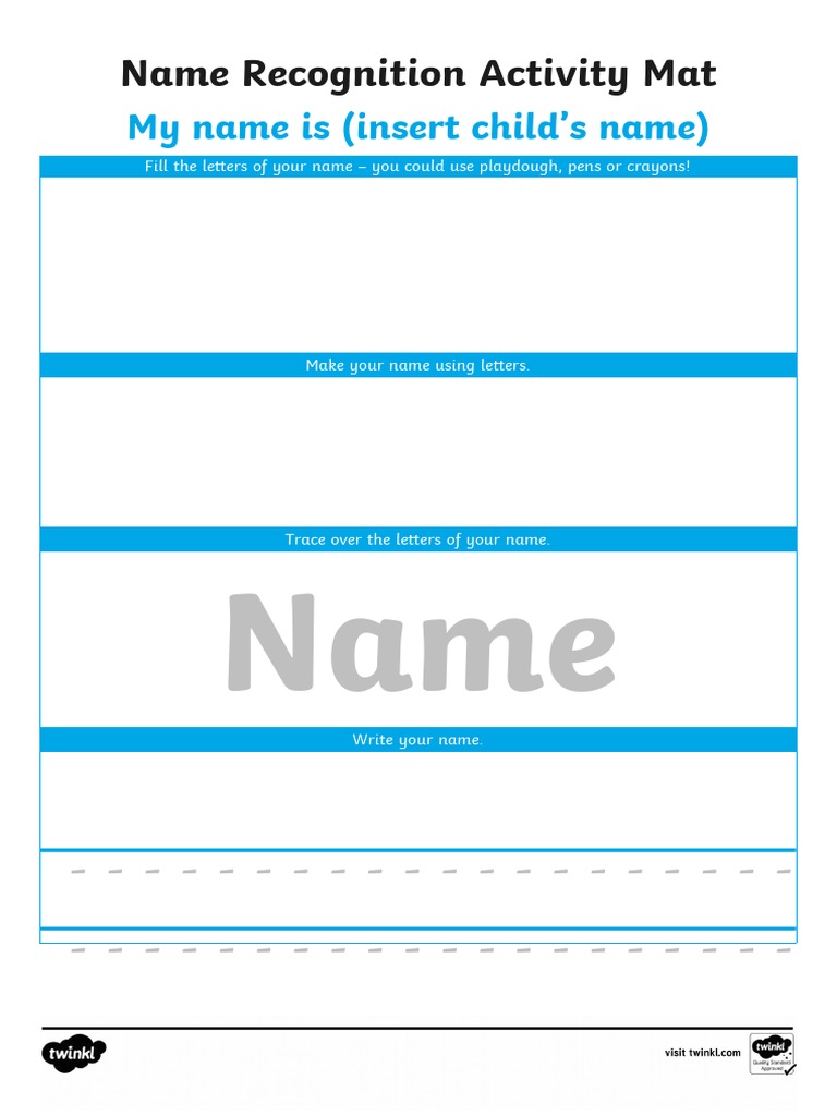 Fun Name Recognition Activity Mat | PDF | Language Arts & Discipline ...