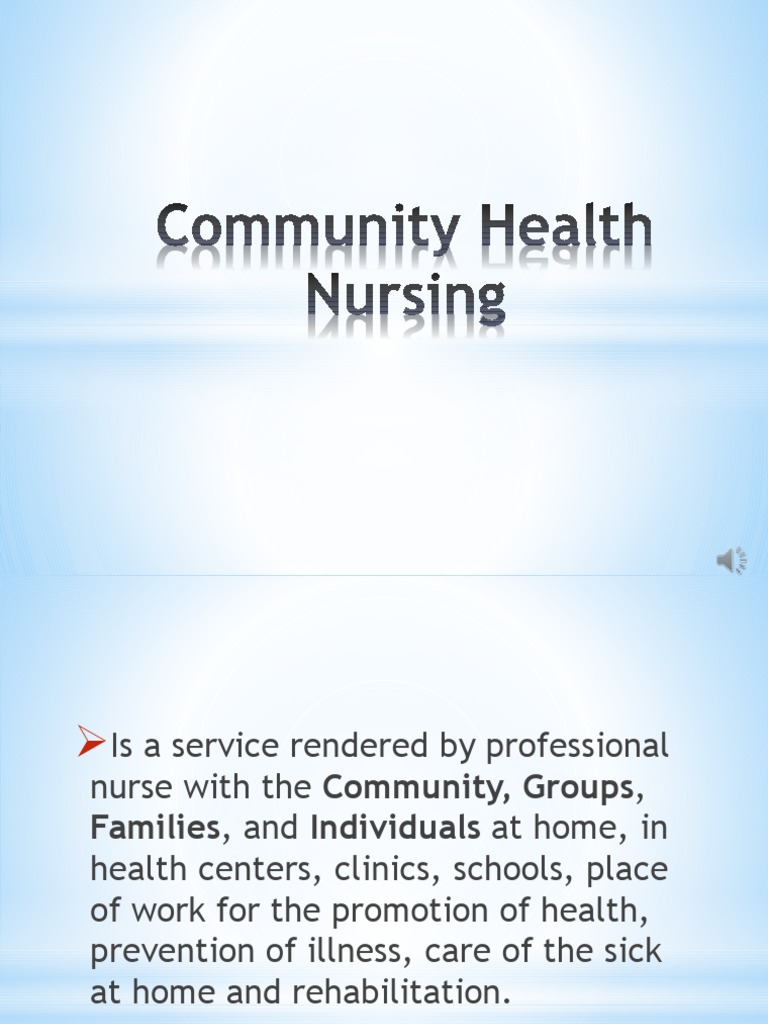 Community Health Nursing | PDF | Nursing | Goal