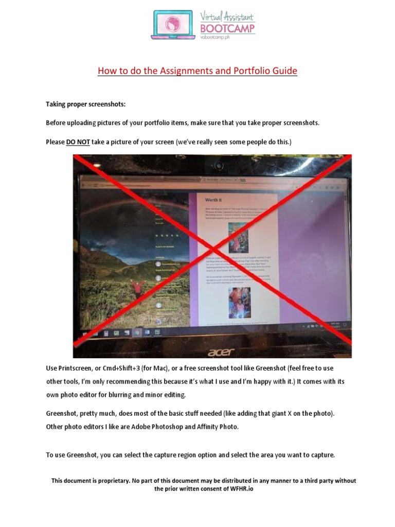 How To Do The Assignments and Portfolio Guide: Taking Proper ...