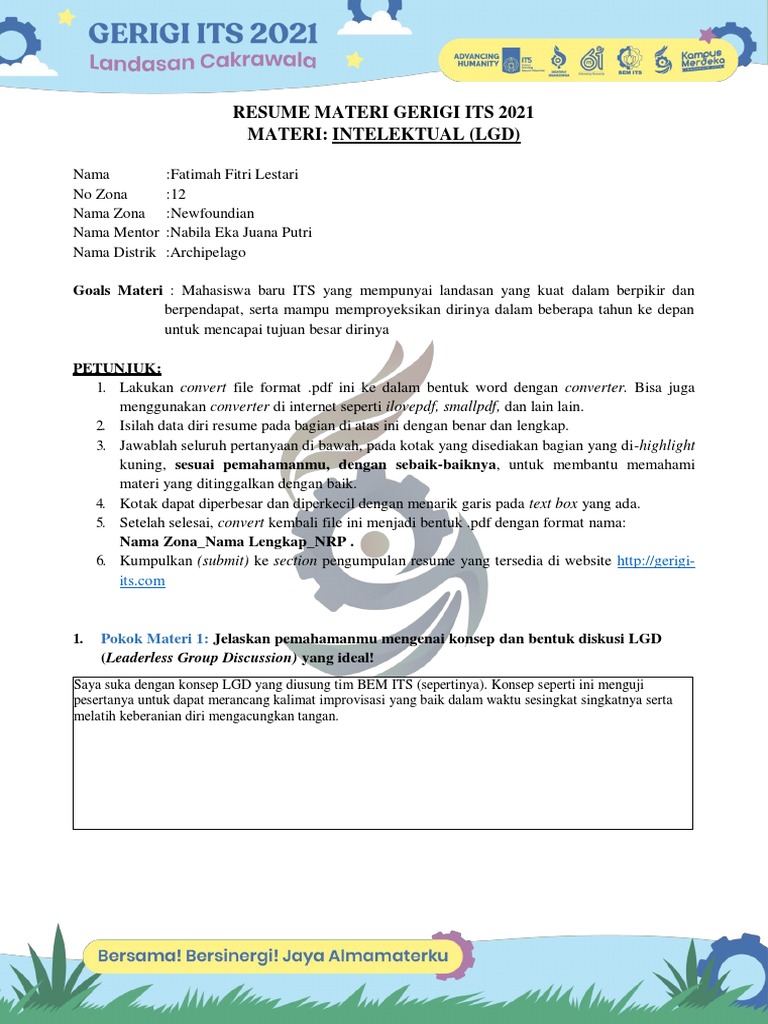 Day 1 - Intelektual (LGD) - Dikonversi | PDF